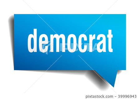 democrat blue 3d speech bubble - Stock Illustration [39996943] - PIXTA