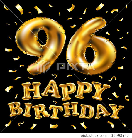vector happy birthday 96 celebration gold balloons - Stock Illustration ...