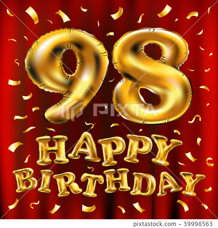 vector happy birthday 98 celebration gold balloons - Stock Illustration ...