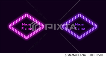 Neon rhombus frame in purple and violet color - Stock Illustration ...