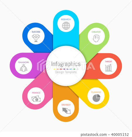 Infographic design elements with 8 options. - Stock Illustration ...