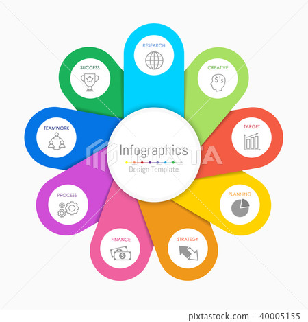 Infographic design elements with 9 options. - Stock Illustration ...