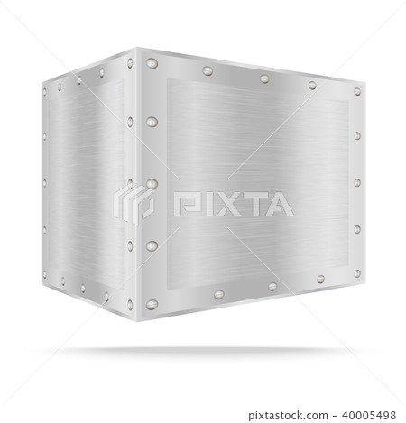 Silver metal box on white - Stock Illustration [40005498] - PIXTA