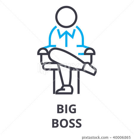 big boss thin line icon, sign, symbol,... - Stock Illustration ...