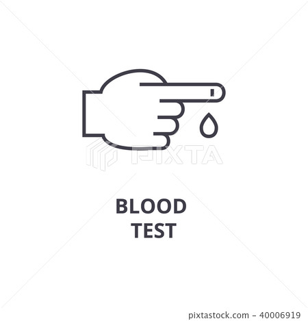 blood test thin line icon, sign, symbol,... - Stock Illustration ...