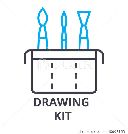 drawing kit thin line icon, sign, symbol,... - Stock Illustration ...