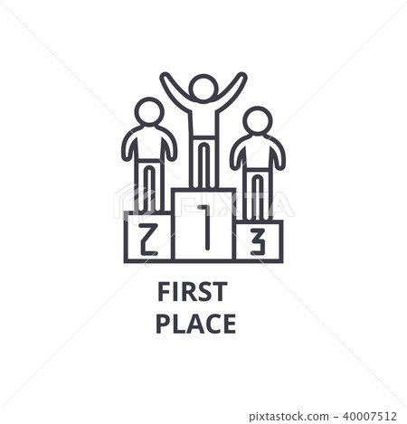 first place thin line icon, sign, symbol,... - Stock Illustration ...