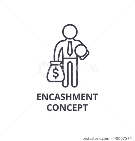 encashment concept thin line icon, sign,... - Stock Illustration ...