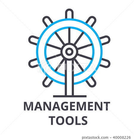 management tools thin line icon, sign, symbol,... - Stock Illustration ...