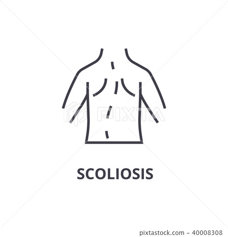 scoliosis thin line icon, sign, symbol,... - Stock Illustration ...
