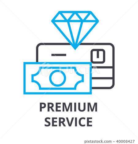 premium service thin line icon, sign, symbol,... - Stock Illustration ...