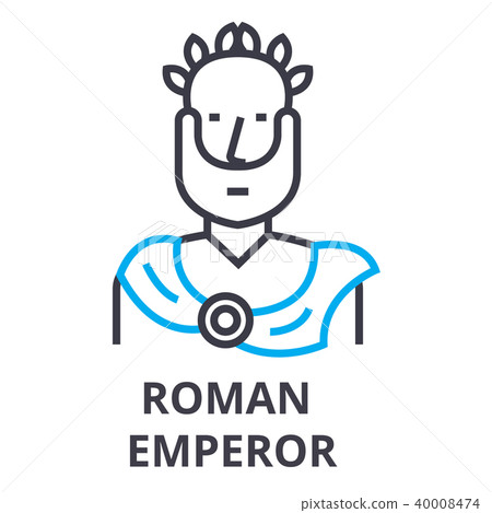 roman emperor thin line icon, sign, symbol,... - Stock Illustration ...