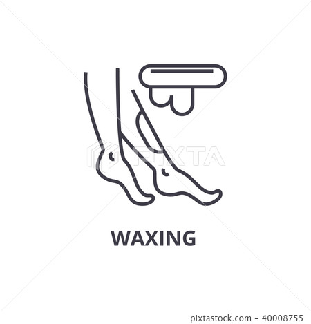 waxing thin line icon, sign, symbol,... - Stock Illustration [40008755 ...