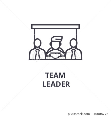 team leader thin line icon, sign, symbol,... - Stock Illustration ...