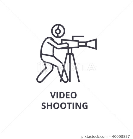 video shooting thin line icon, sign, symbol,... - Stock Illustration ...
