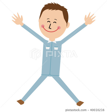 Worker with short hair and pop blue uniform - Stock Illustration ...