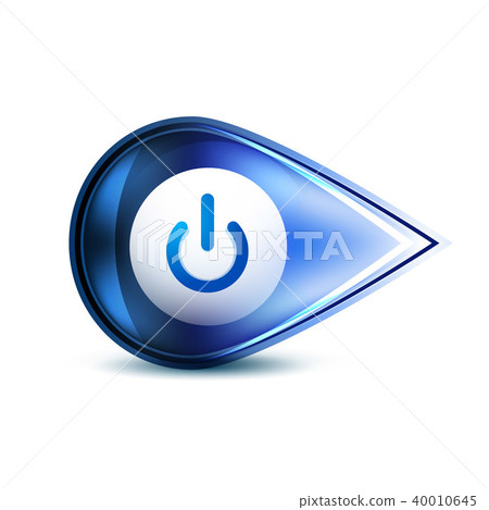 Power button blue icon, start symbol - Stock Illustration [40010645 ...