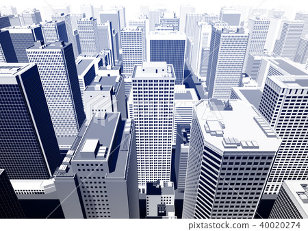 Buildings city overhead view Perth blue contrast - Stock Illustration ...
