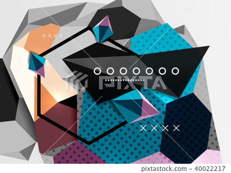 Color 3d geometric composition poster - Stock Illustration [40022217 ...
