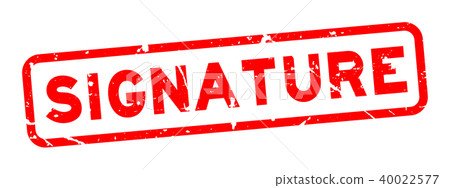 Grunge red signature rubber seal stamp - Stock Illustration [40022577 ...