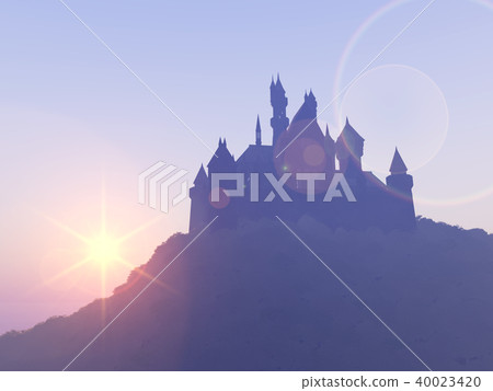 Silhouette of a castle - Stock Illustration [40023420] - PIXTA
