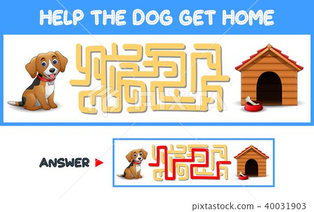 Maze Game: Help the dog get home - Stock Illustration [40031903] - PIXTA
