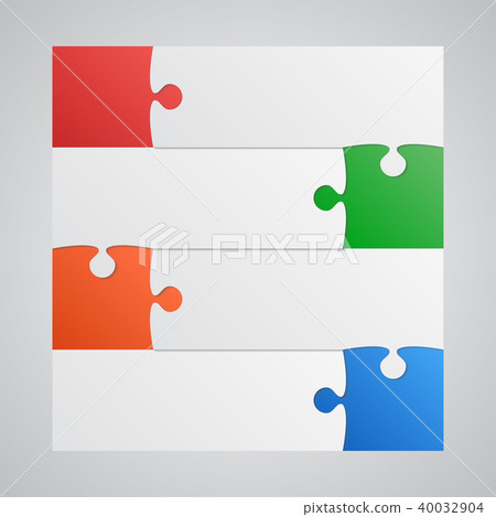 Four Piece Puzzle Infographic. 4 Step Puzzle. - Stock Illustration ...