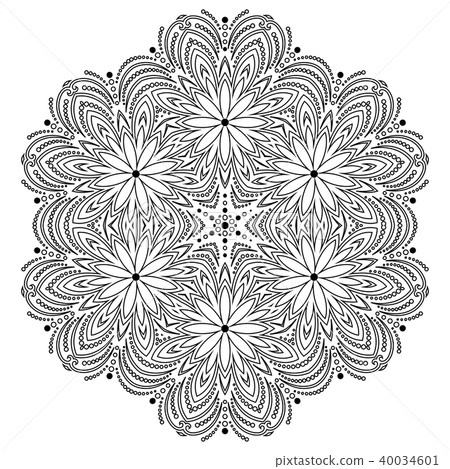 Pretty Vector Round Snowflake - Stock Illustration [40034601] - PIXTA