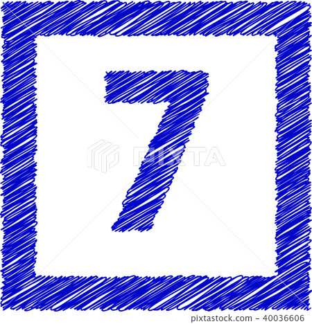 Numbers square doodle style 7 - Stock Illustration [40036606] - PIXTA