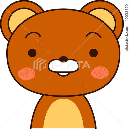 Bear illustration cute expression expressionless - Stock Illustration ...