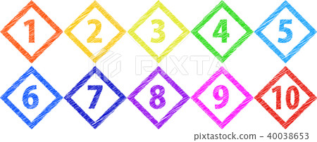 Diamond numbers doodle style set - Stock Illustration [40038653] - PIXTA