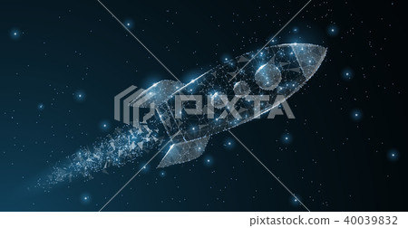 Rocket. Polygonal wireframe mesh art. Business... - Stock Illustration ...