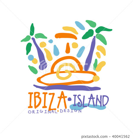 Ibiza island logo template original design,... - Stock Illustration ...