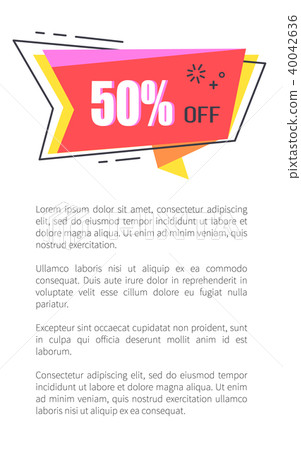 Super Sale Promo Sticker in Half Price Off Poster - Stock Illustration ...
