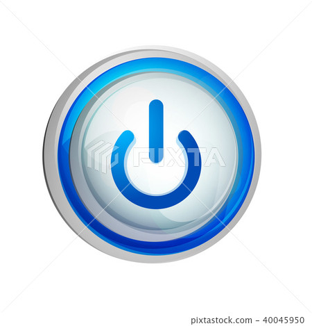 Power button blue icon, start symbol - Stock Illustration [40045950 ...