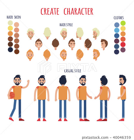 Create Character Vector Banner in Casual Style - Stock Illustration ...