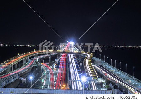 Tokyo Bay Aqua-line Night view of Tokyo Aqualine - Stock Photo ...