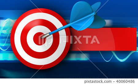 3d target with blue dart - Stock Illustration [40060486] - PIXTA