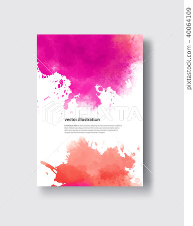 Card with vector hand drawn watercolor background. - Stock Illustration ...