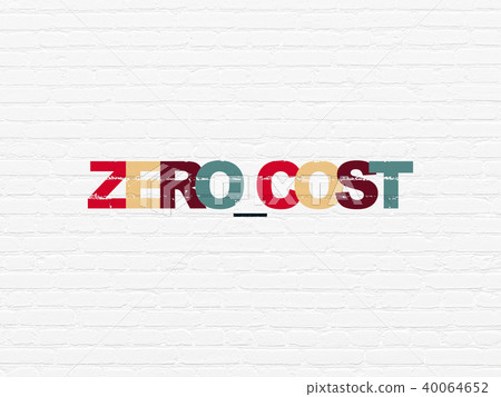 Finance concept: Zero cost on wall background - Stock Illustration ...
