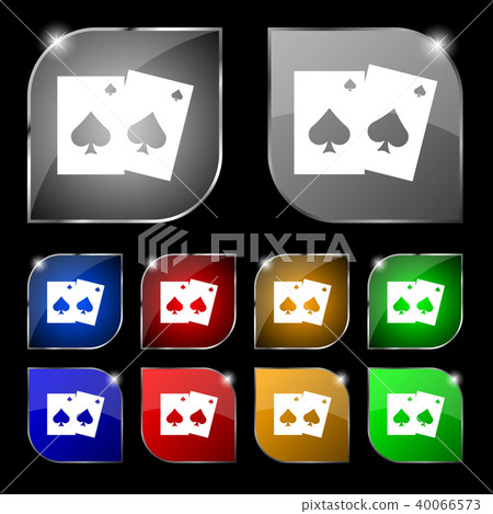 game cards icon sign. Set of ten colorful buttons - Stock Illustration ...