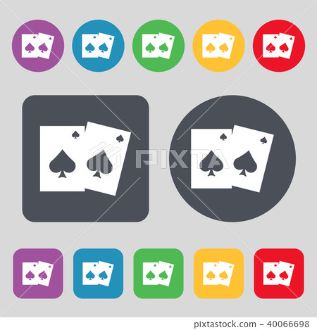 game cards icon sign. A set of 12 colored buttons. - Stock Illustration ...
