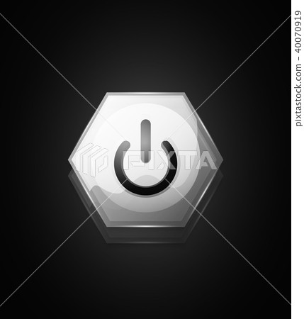 Glass transparent effect power start button, on... - Stock Illustration ...