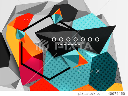 Color 3d geometric composition poster - Stock Illustration [40074460 ...