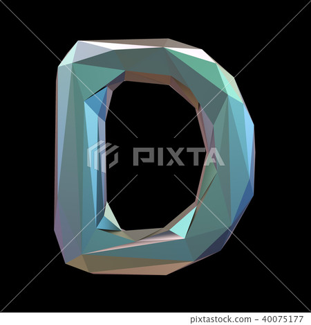 Capital latin letter D in low poly style... - Stock Illustration ...