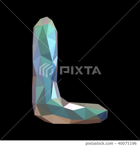 Capital latin letter L in low poly style... - Stock Illustration ...