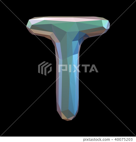 Capital latin letter T in low poly style... - Stock Illustration ...