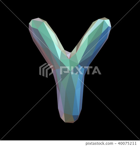 Capital latin letter Y in low poly style... - Stock Illustration ...