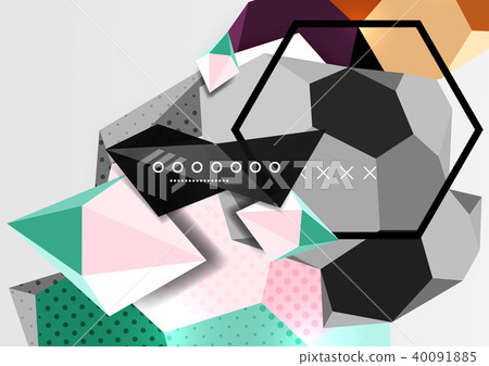 Color 3d geometric composition poster - Stock Illustration [40091885 ...