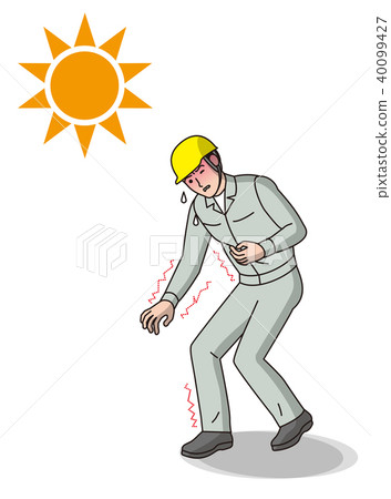 Heat stroke worker - Stock Illustration [40099427] - PIXTA